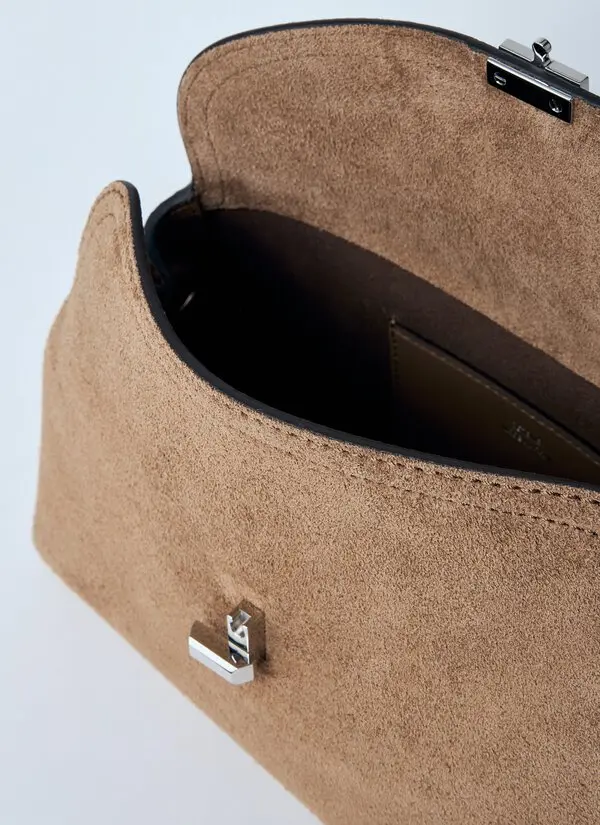TOTEME T-lock Suede Clutch