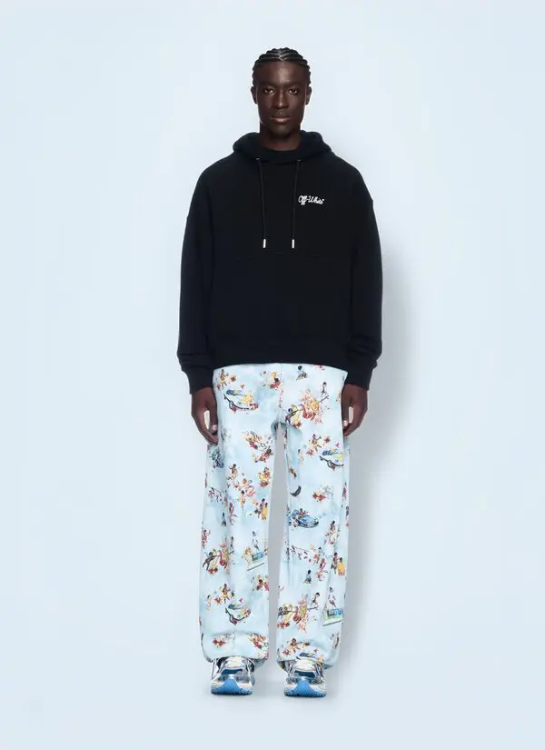 Off-White Logo Motif Hooded Sweatshirt - Black