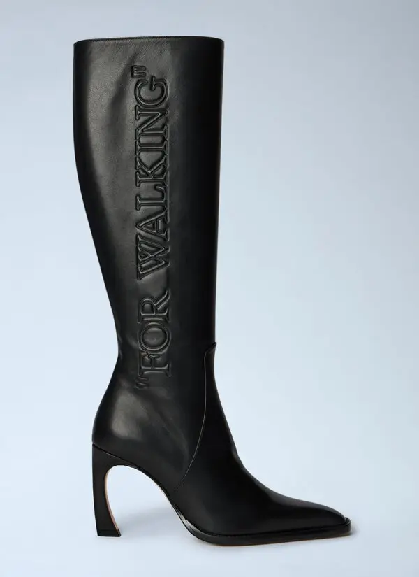 Off-White Leather Loop Boots - Black