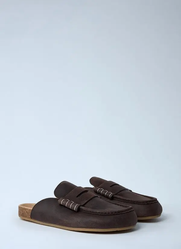 JW Anderson Leather Loafers With Stitch Embellishment - Brown