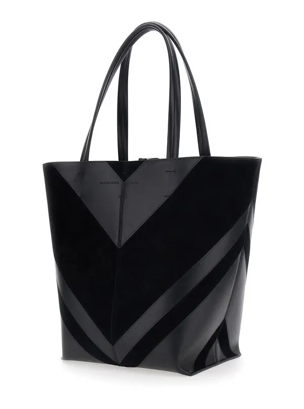Phoebe Philo Pot Cabas Shoulder Bag In Leather - Black