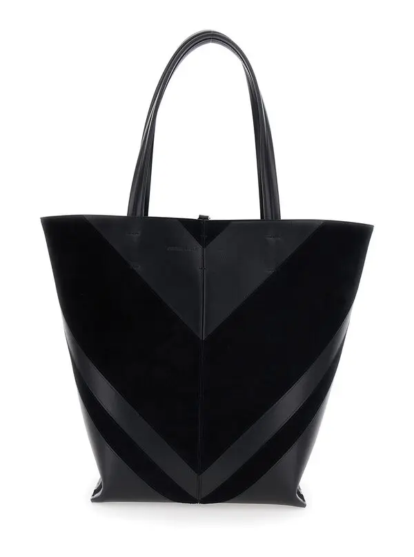 Phoebe Philo Pot Cabas Shoulder Bag In Leather - Black