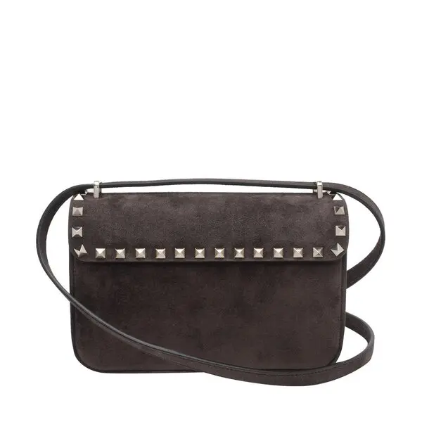 Valentino Garavani Small Suede Rockstud Crossbody Bag - Brown