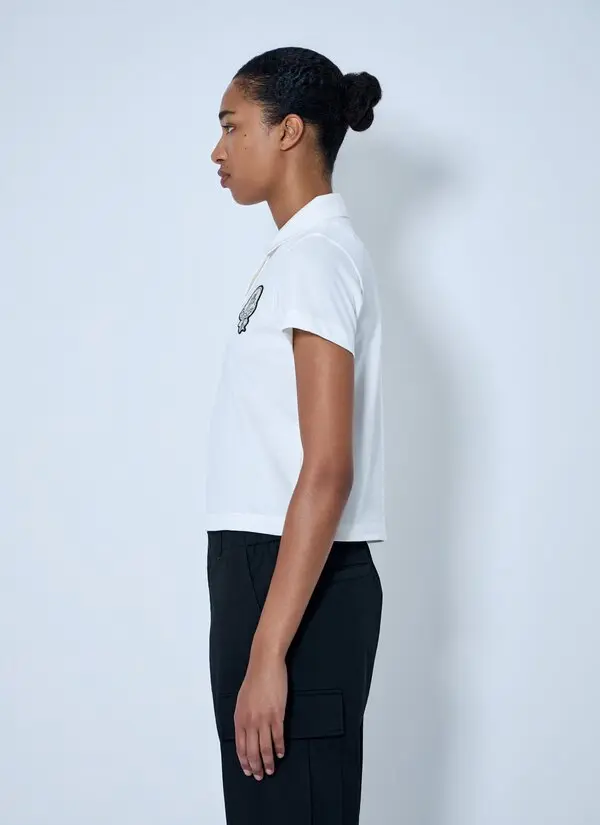 Moncler Embroidered Logo Polo Shirt - Cream
