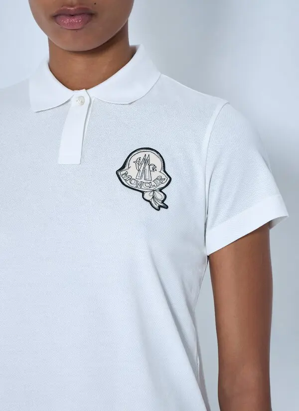 Moncler Embroidered Logo Polo Shirt - Cream