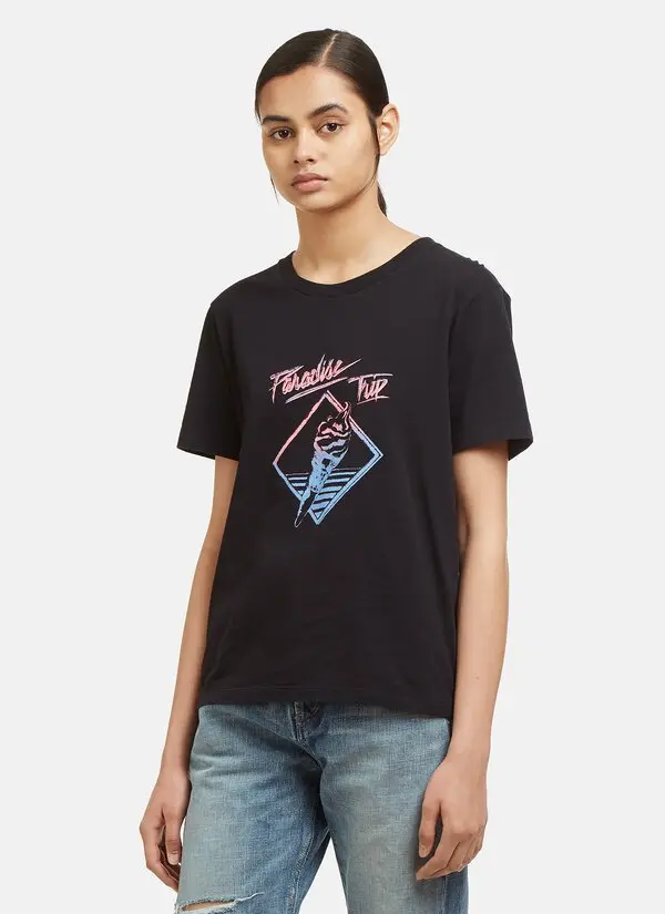 Saint Laurent Logo Motif T-shirt - Blue
