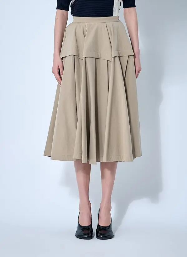 Bottega Veneta Gathered Midi Skirt - Cream