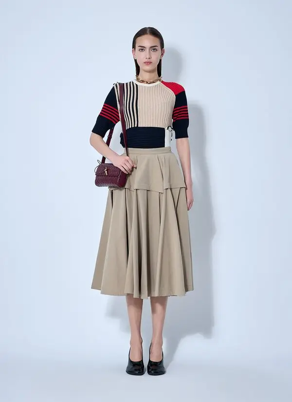 Bottega Veneta Gathered Midi Skirt