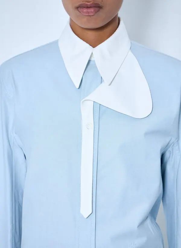 Bottega Veneta Asymmetrical Collar Long-sleeve Shirt - Blue