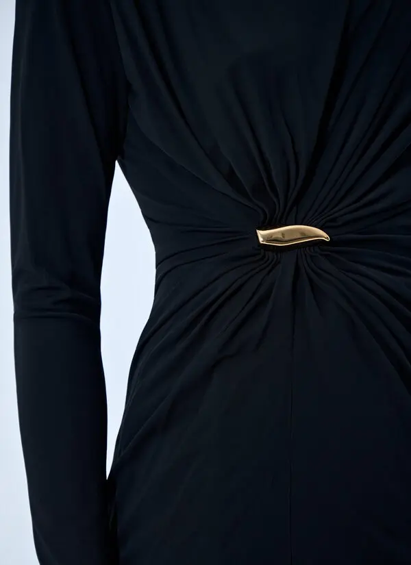 Bottega Veneta Long Sleeve Twist Detail Top - Black