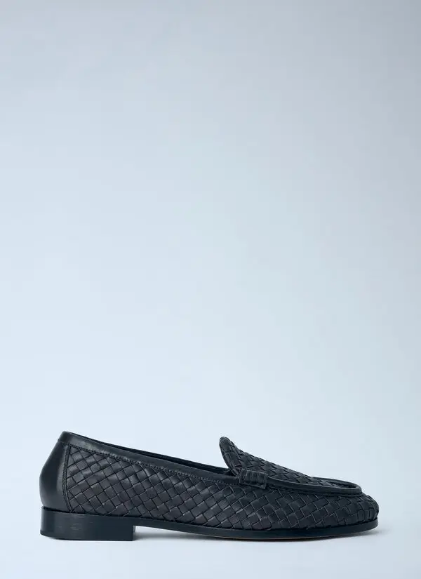 Bottega Veneta Silenzio Loafers In Woven Leather - Multicolor