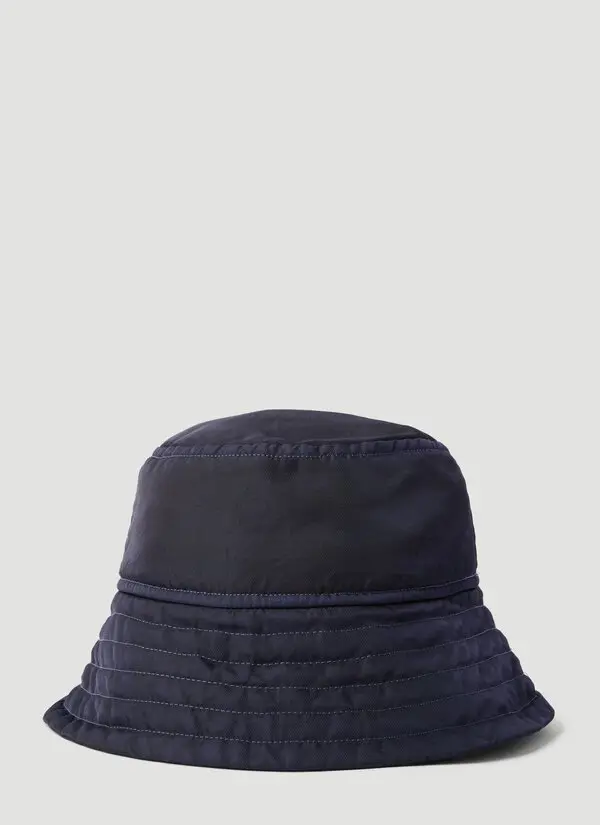 Dries Van Noten Twill Bucket Hat With Topstitching - Blue