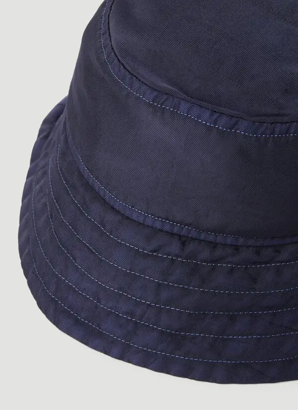 Dries Van Noten Twill Bucket Hat With Topstitching - Blue