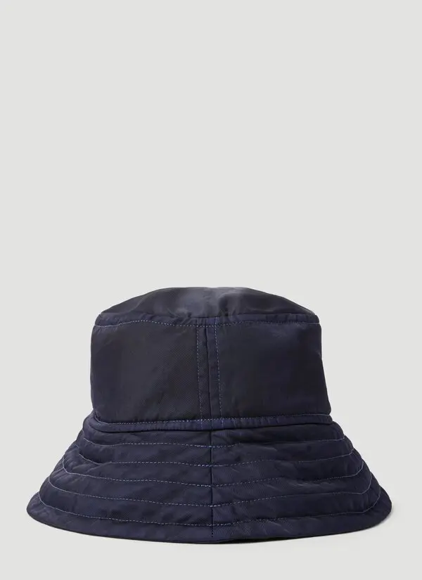 Dries Van Noten Twill Bucket Hat With Topstitching - Blue