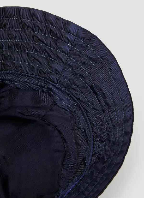 Dries Van Noten Twill Bucket Hat With Topstitching - Blue