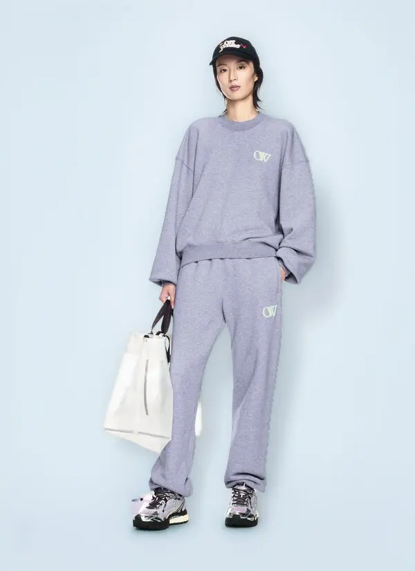 Off-White Embroidered Logo Track Pants - Gray