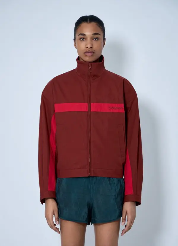 Saint Laurent High-neck Zip Jacket - Brown