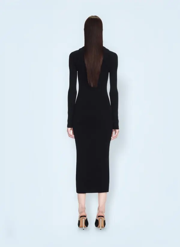 Off-White Off Stamp Ribbed Midi Dress