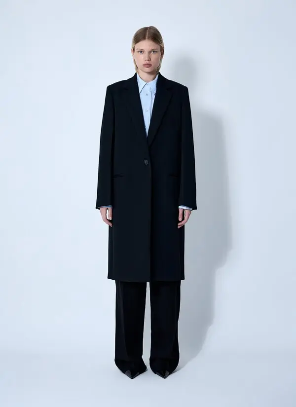 TOTEME Classic Tailored Wool-blend Coat - Black