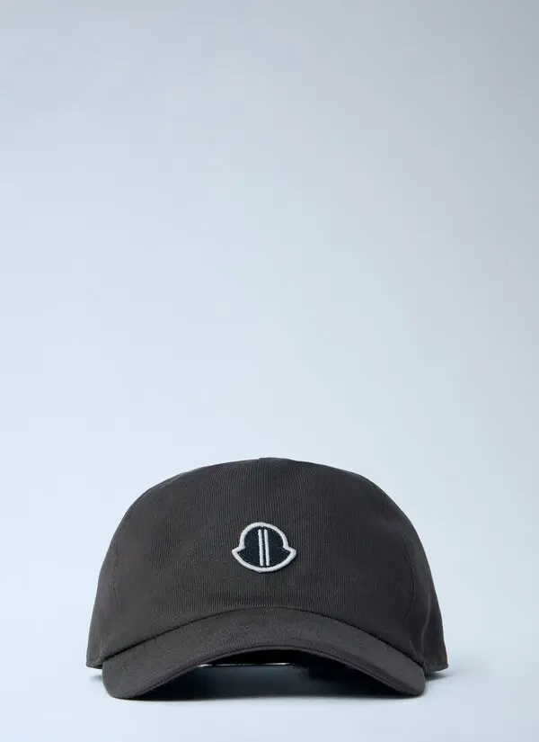 Moncler Baseball Cap With Embroidered Logo - Gray