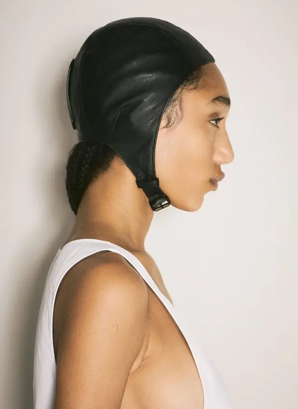 Saint Laurent Leather Aviator Hat