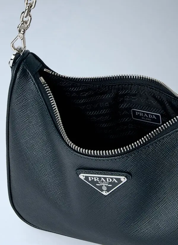 Prada Re-edition 2005 Saffiano Shoulder Bag - Black