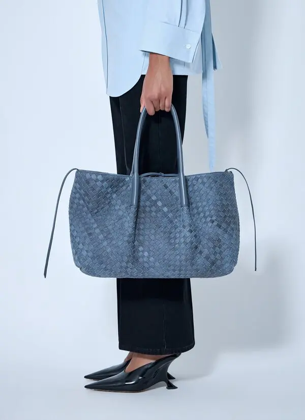 Bottega Veneta Large Pinacoteca Shoulder Bag - Blue