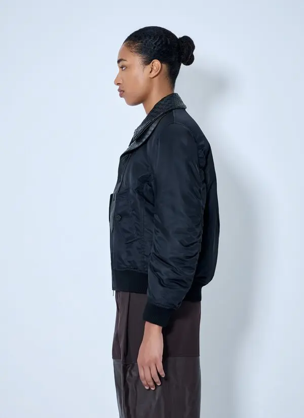 Bottega Veneta Quilted Collar Bomber Jacket