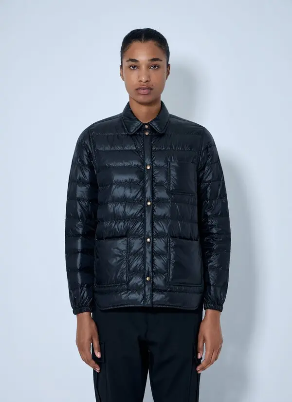 Moncler Quilted Down Shirt Jacket - Black