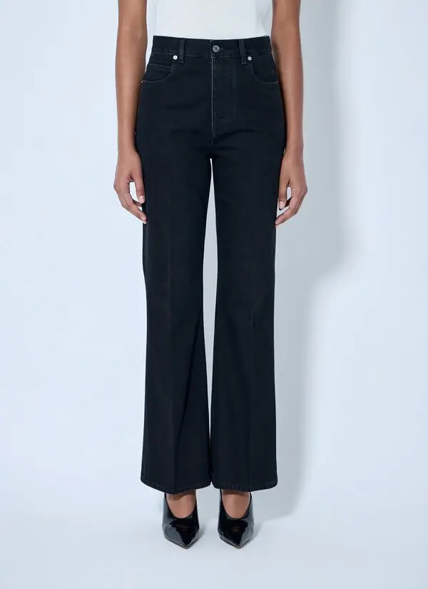 Bottega Veneta High-rise Wide-leg Denim Trousers - Black