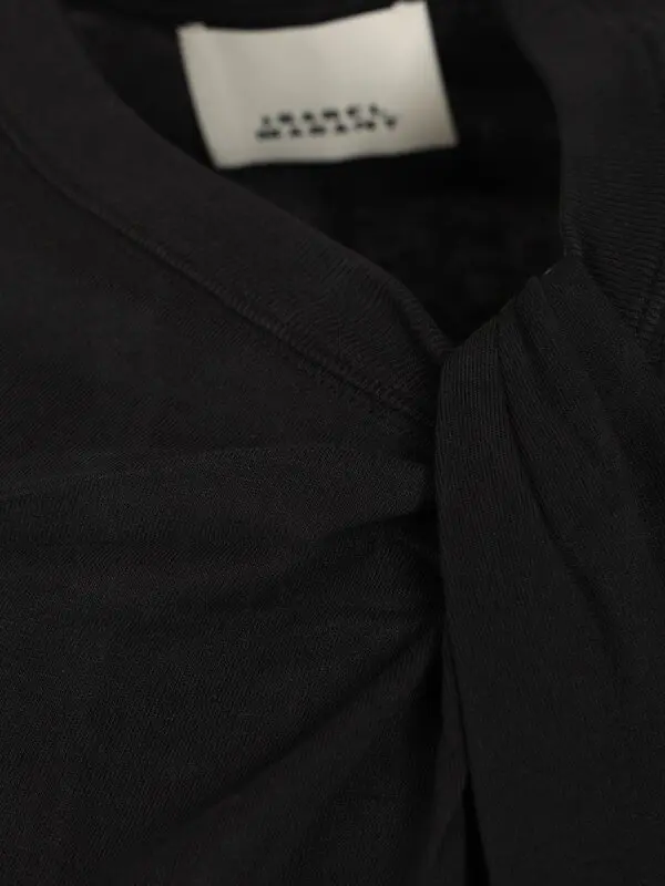 Isabel Marant Étoile Nayda Cotton Jersey T-shirt With Front Knot Detailing - Black