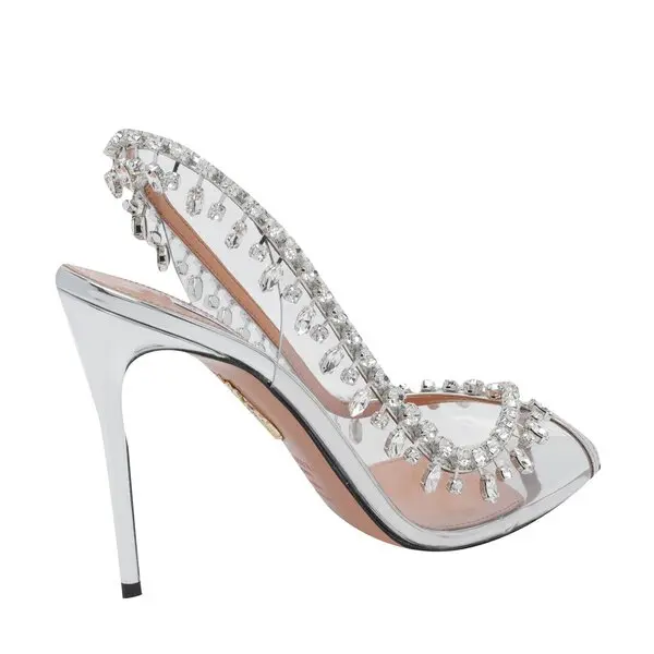 AQUAZZURA Temptation Crystal Pump Sandals