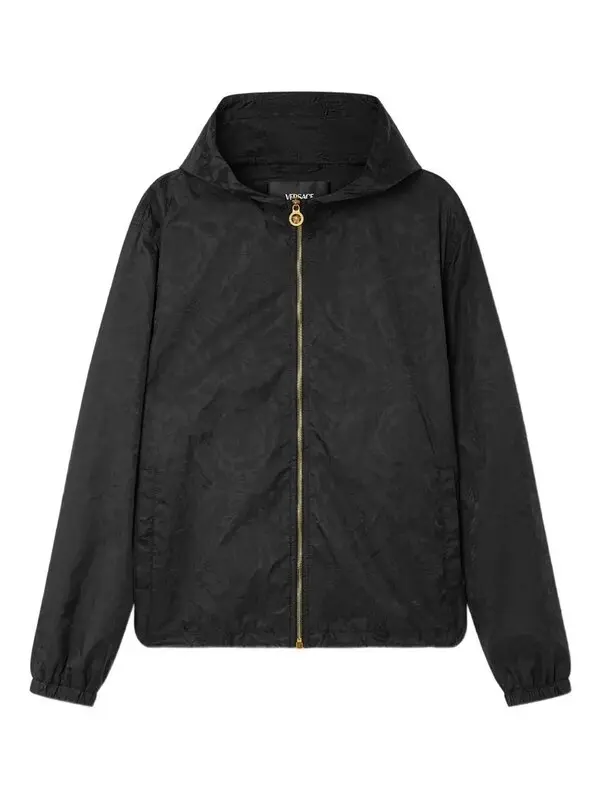 Versace Jacquard Barocco Motif Windbreaker - Black