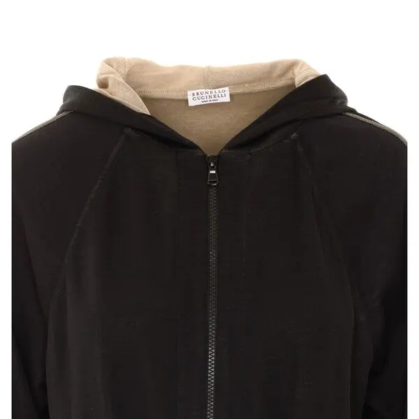 Brunello Cucinelli Hooded Zip-up Hoodie With Bead Detail