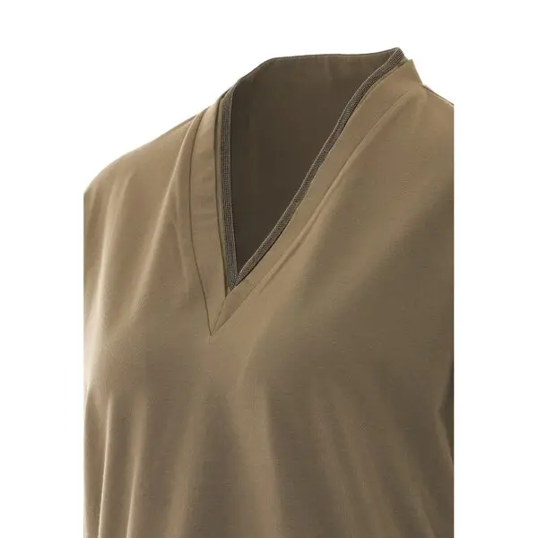 Brunello Cucinelli T-shirt With Monile Detail - Green