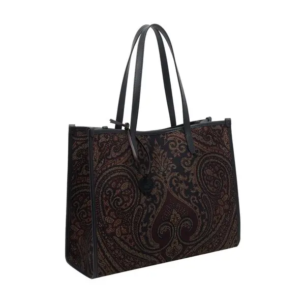 Etro Paisley Print Tote Bag - Black