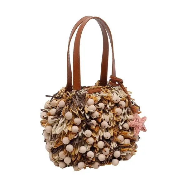 AQUAZZURA Mini Wood Pom Pom Handbag