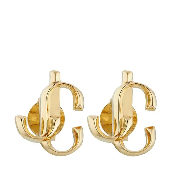 JIMMY CHOO Jc Logo Stud Earrings - Gold
