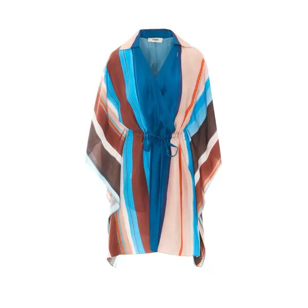 Fendi Venetian Stripes Motif Kaftan Dress - Multicolor