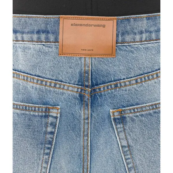 Alexander Wang Blow-up Jeans With Logo Bike Short Waistband - Blue