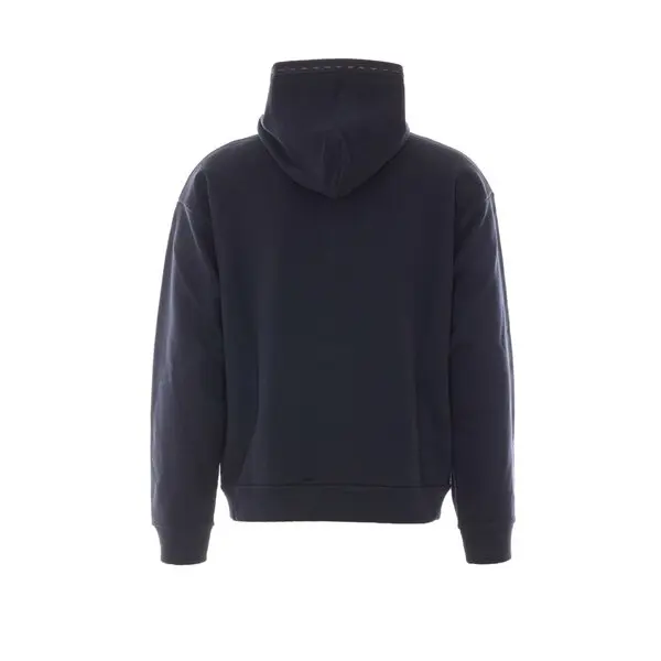 Fendi Patch Zip Up Hoodie With Selleria Stitching