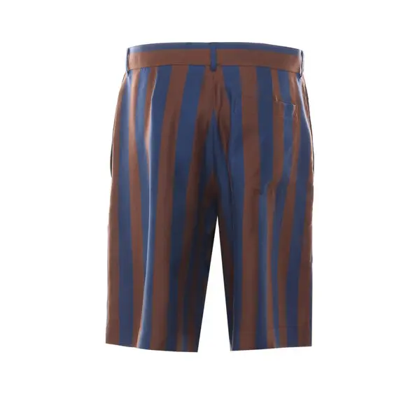 Fendi Pequin Stripes Silk Bermuda - Blue