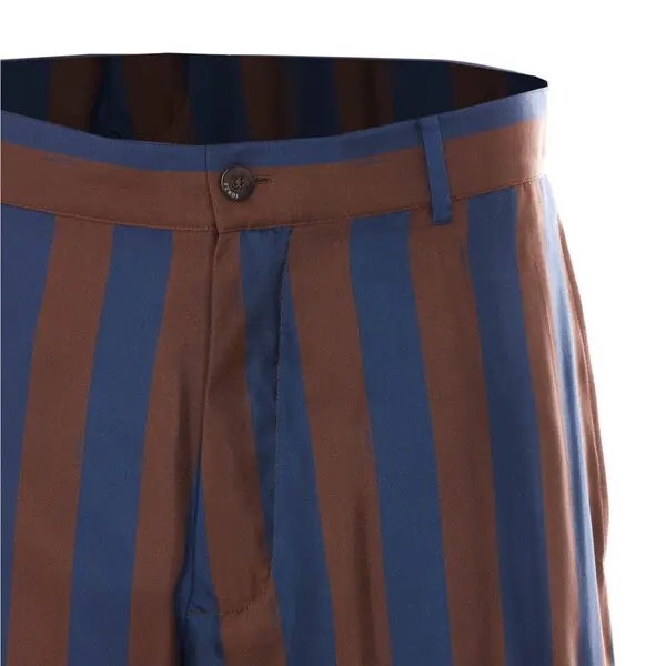 Fendi Pequin Stripes Silk Bermuda - Blue