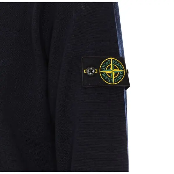 Stone Island Virgin Wool Crew Neck Sweater - Blue