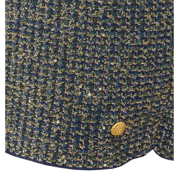 Balmain Glittered Tweed Knit Short Skirt