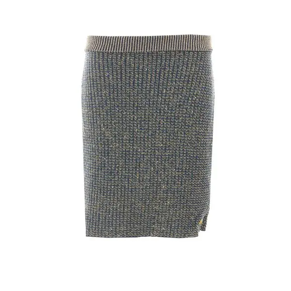 Balmain Glittered Tweed Knit Short Skirt - Blue