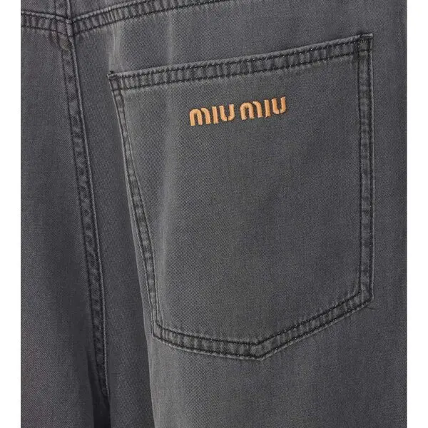 Miu Miu Logo Jeans - Black