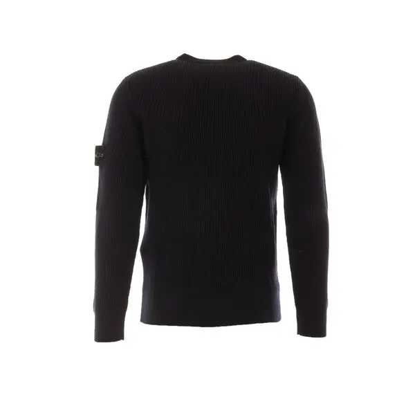 Stone Island Virgin Wool Crew Neck Sweater - Blue