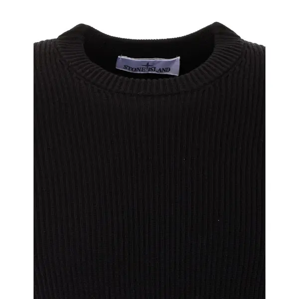 Stone Island Virgin Wool Crew Neck Sweater - Blue