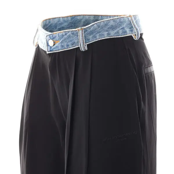 Alexander Wang Mid-rise Wide Leg Denim Pants